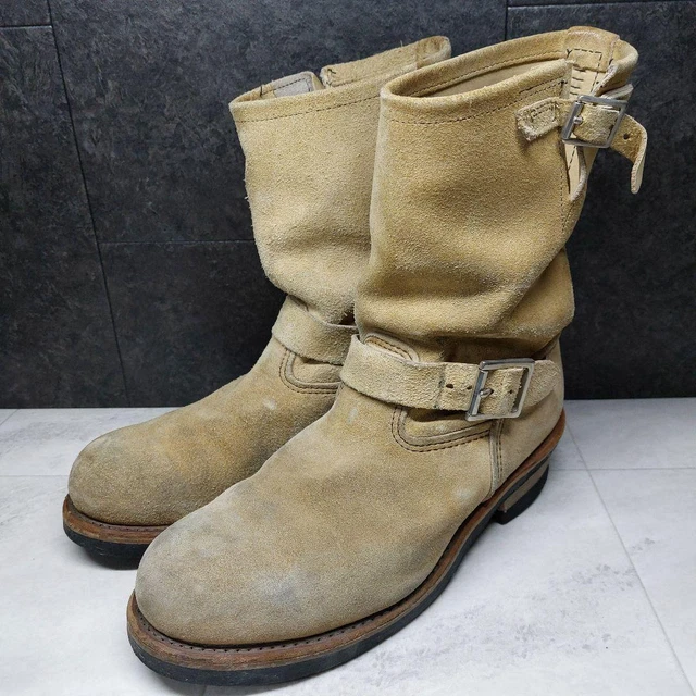 RED WING 8268 Steel Toe Engineer Boots Beige Suede Men's Size US9D £281 ...