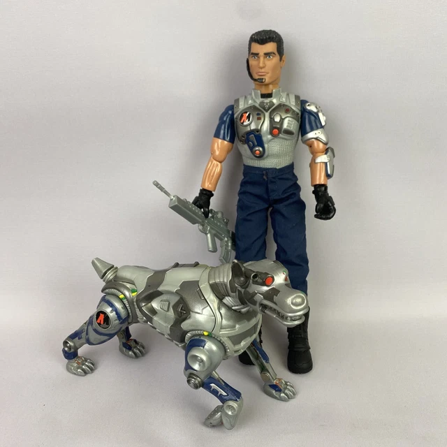 ACTION MAN URBAN Mission & Cyborg Robot Dog Hasbro 2000 *Missing Parts ...