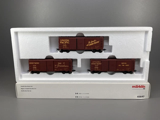 H0 MÄRKLIN US-GÜTERWAGEN-SET 3-tlg. Union Pacific 45647 NEM AC OVP / 4 ...