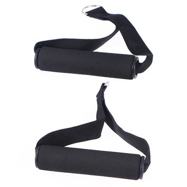PAIR OF RESISTANCE Band Handles Cable Machine Attachments Fitness ...