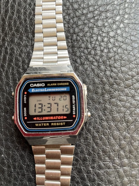 PREOWNED CASIO A168 Alarm Chrono Stainless Steel Back Water Resistant ...