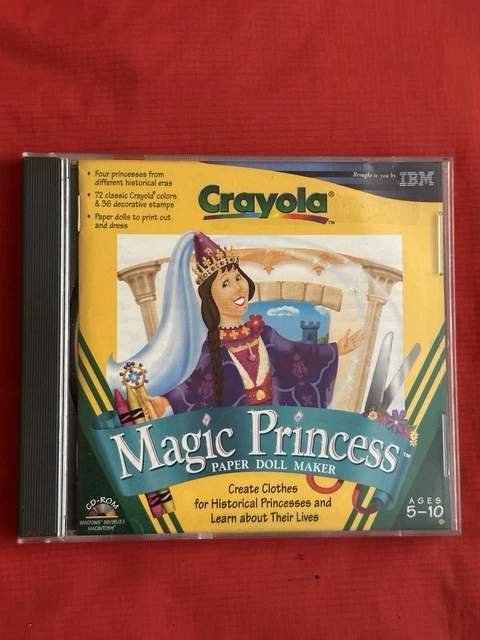 CRAYOLA MAGIC PRINCESS Paper Doll Maker CD-Rom Rare 1998 Windows ...