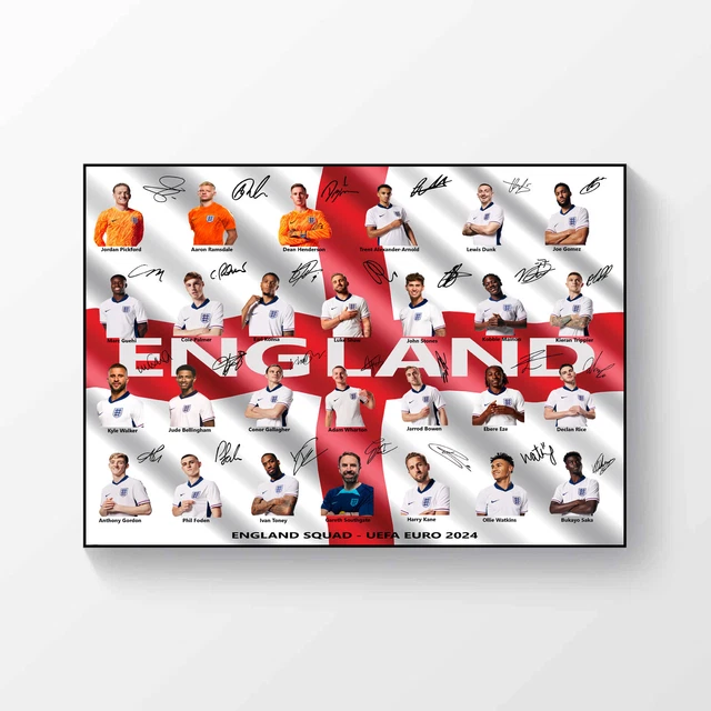 ENGLAND EURO 2024 Full Squad Signed Football Team Poster A4 Print Gift ...