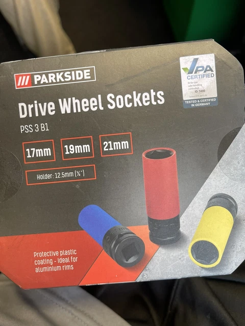 PARKSIDE DRIVE WHEEL Sockets Set PSS 3 A1 - 17mm , 19mm & 21mm £13.99 ...