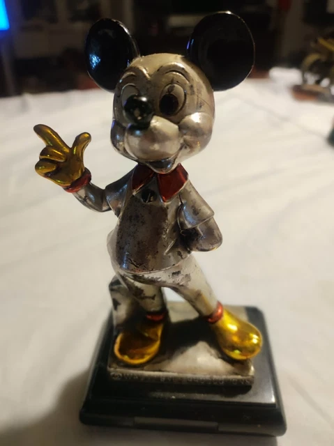 WALT DISNEY PRODUCTION Silver Metal Covered Micky Mouse Figurine £15.31 ...