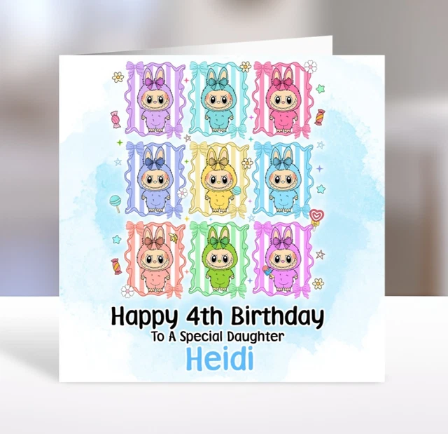 LABUBU BIRTHDAY CARD - Labubu Toys Birthday Card - Any name and age ...
