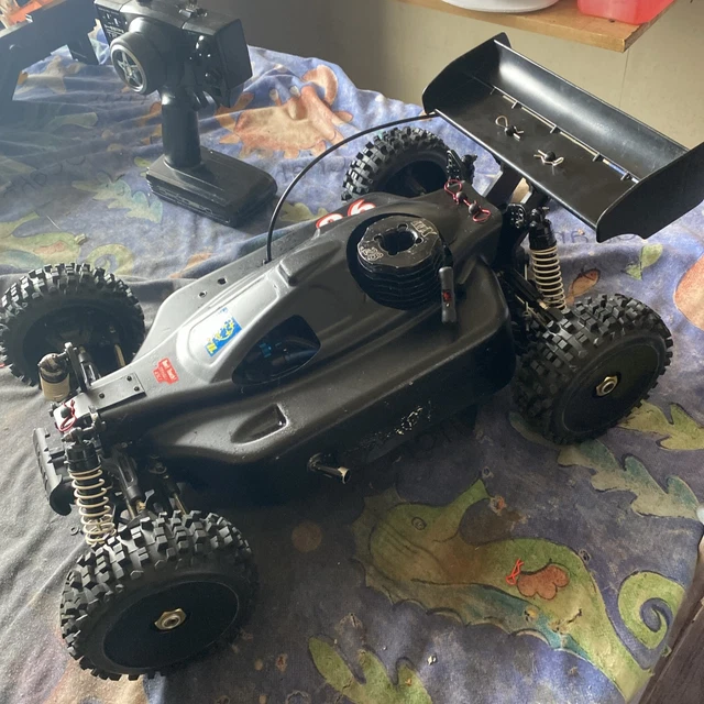 XTM XT2 X-TERMINATOR 1/8 4WD Buggy .28 fitted runs well transmitter ...
