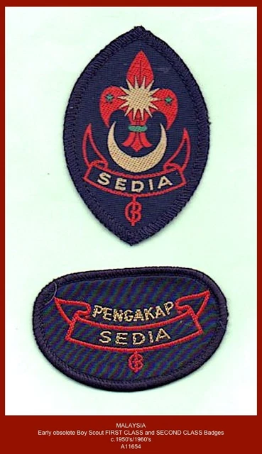 MALAYSIA BOY SCOUTS - Early obsolete First Class and Second Class ...
