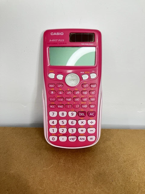 CASIO FX-85GT PLUS Scientific Calculator Pink with Cover, Dual Powered ...