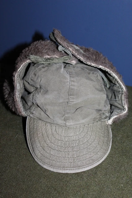 ORIGINAL WW2 U.S. Army OD Pile Cold Weather Cap w/Fold Down Sides, Size ...