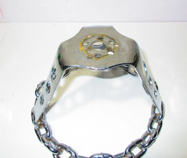 VINTAGE OLD-SCHOOL 8 5/8 Inch CHAIN LINK CHROME CAR STEERING WHEEL ...