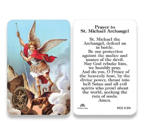 SAINT MICHAEL THE Archangel Prayer - Plastic Holy Card - RCC9EN £1.46 ...
