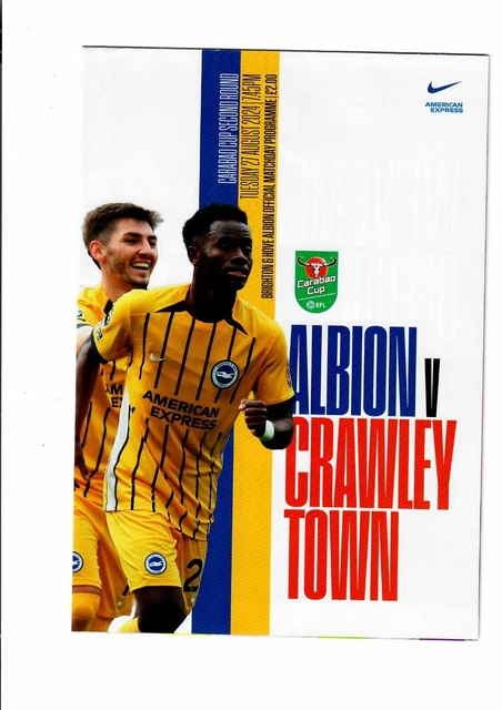 BRIGHTON & HA v Crawley Town (CC) 2024/25 + teamsheet £5.25 - PicClick UK