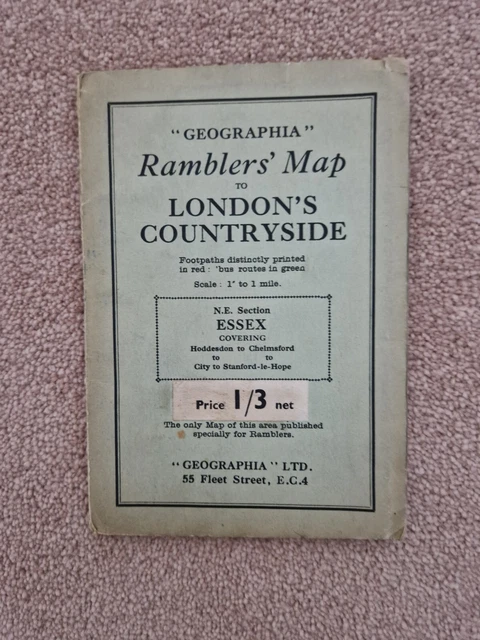 VINTAGE RAMBLERS' MAP of London's Countryside 1950s £3.99 - PicClick UK