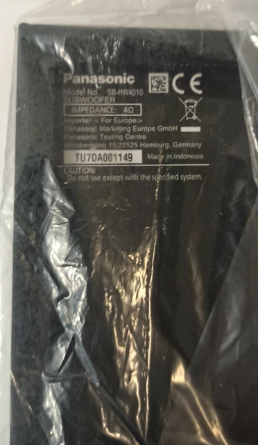 PANASONIC SB-HW4010 HOME Theatre System Subwoofer - Black £47.95 - PicClick UK