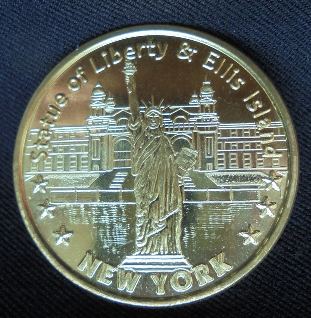 MÉDAILLE COMMÉMORATIVE STATUE de la Liberté & Ellis Island - Emma ...