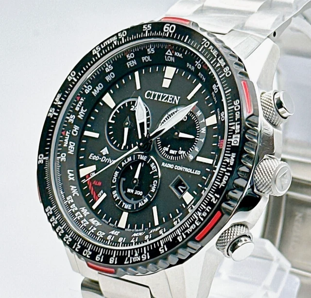 MONTRE NOIRE RADIO Citizen Promaster Sky CB5001-57E Eco-Drive du JAPON ...