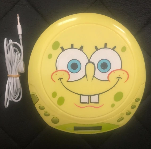SPONGEBOB SQUAREPANTS WALKMAN Portable CD Player Nickelodeon Yellow ...