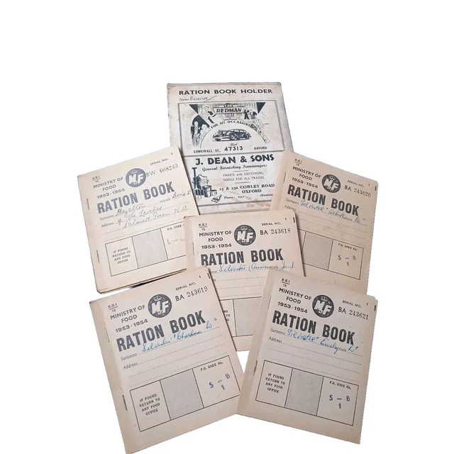 VINTAGE 1950S RATIONS BOOK, WITH A RARE RATION BOOK HOLDER, OXFORD AREA ...