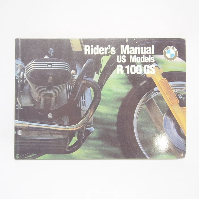 ..BMW.RIDER'S HANDBOOK.RIDER'S HANDBOOK.US Models.R100Gs.Instruction ...