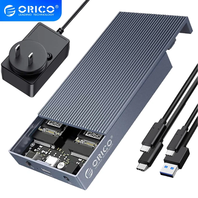 ORICO DUAL-BAY NVME SSD Enclosure Docking Station Aluminum USB3.1 Gen2 ...