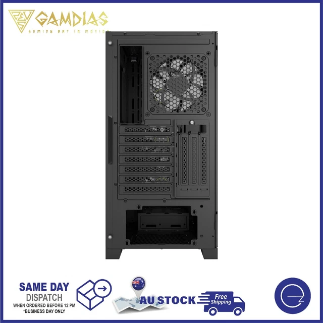 GAMDIAS COMPUTER CASE ATX Mid Tower Gaming PC Case with 4x ARGB Fans ...
