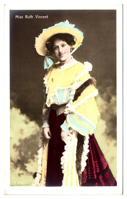 ANTIQUE MISS RUTH Vincent, English Opera Singer and Actress, Postcard £ ...