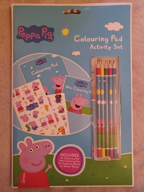 PEPPA PIG COLOURING Pad Activity Set Colouring Pad Colouring Pencils ...