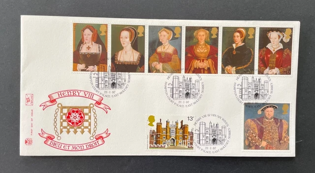 1997 HENRY VIII Stuart FDC. Unaddressed with Hampton Court Palace SHS £ ...