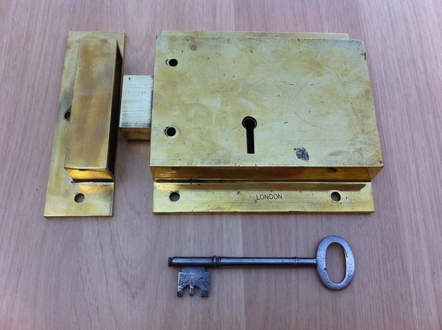 HEAVY DUTY BRASS Steel Chubb London Door Dead Lock Box Key Keep ...