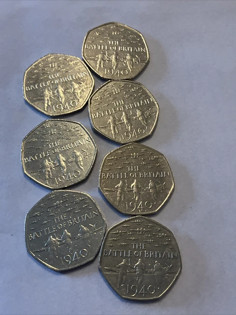FOUR 50P COINS. BATTLE OF BRITAIN 75th ANNIVERSARY 50p COIN 2015 ...