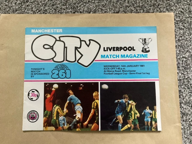 MAN CITY V Liverpool 1981 League Cup Semi- Final 1st Leg Programme 1981 ...