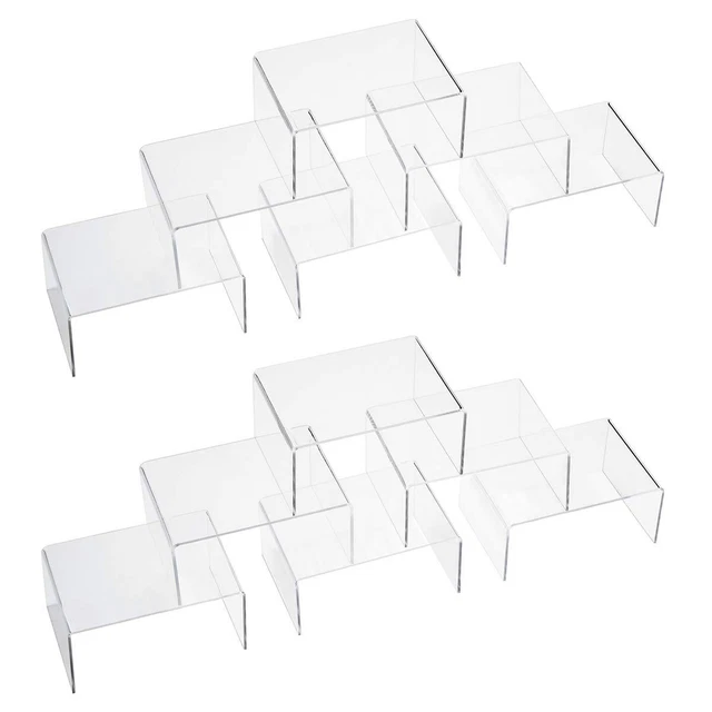 12 PACK CLEAR Acrylic Display Stand Crafts Stand Cupcake Risers 4" x 3 ...