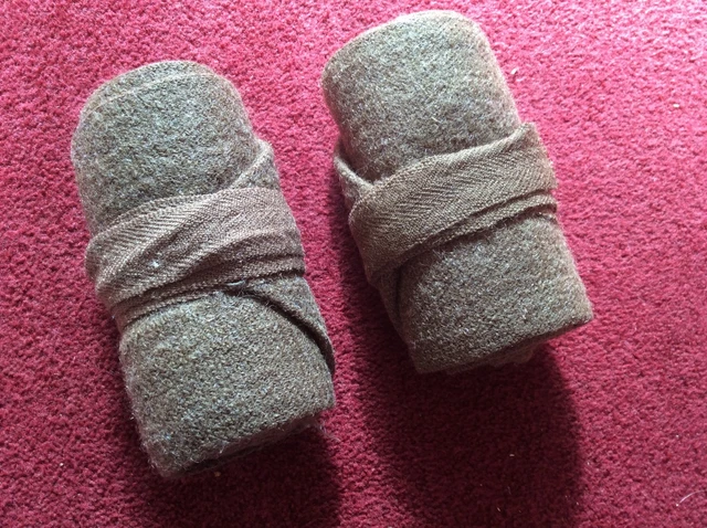 PAIR OF ORIGINAL WW2 British Army Military 1940s Wool Puttees Leg Wraps ...