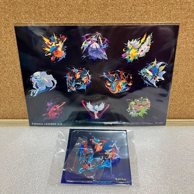 POKEMON LEGENDS Z-A Acrylic Coaster Mega Charizard X & Sticker Rakuten ...