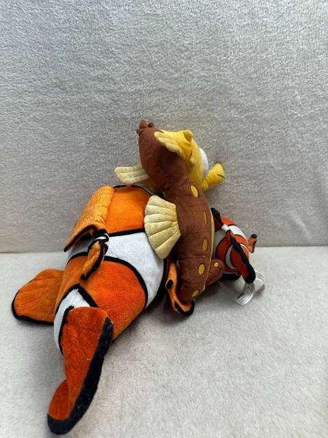 DISNEY PIXAR FINDING Nemo Sheldon seahorse Nemo soft toy plush bundle £ ...