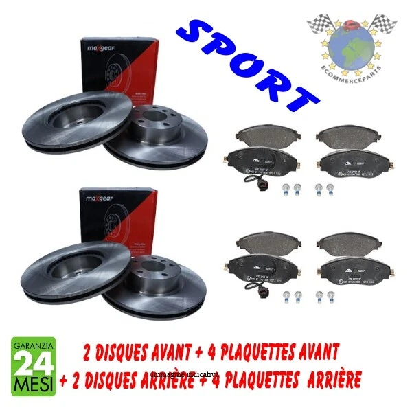 KIT DISQUES ET Plaquettes sport Avant + Arriere Maxgear pour AUDI COUPE ...