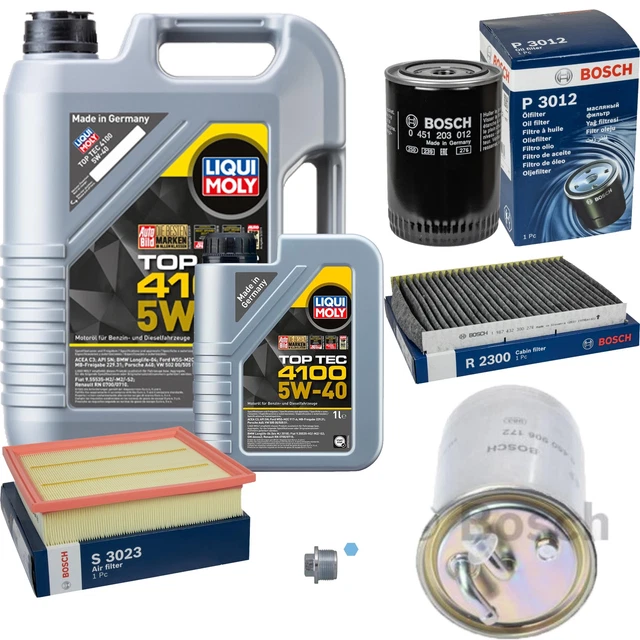 BOSCH INSPECTION SET 6L Liqui Moly Top Tec-4100 5W-40 pour VW Vento 1.9 TDI EUR 125,47 - PicClick FR