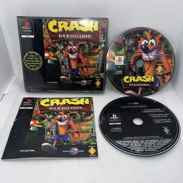 CRASH BANDICOOT : Sony Playstation PS1 Big Box Black Label Game + Demo ...