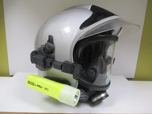 CASQUE POMPIER F1 Sf Msa Gallet + Masque Respiratoir Sperian + Torche ...