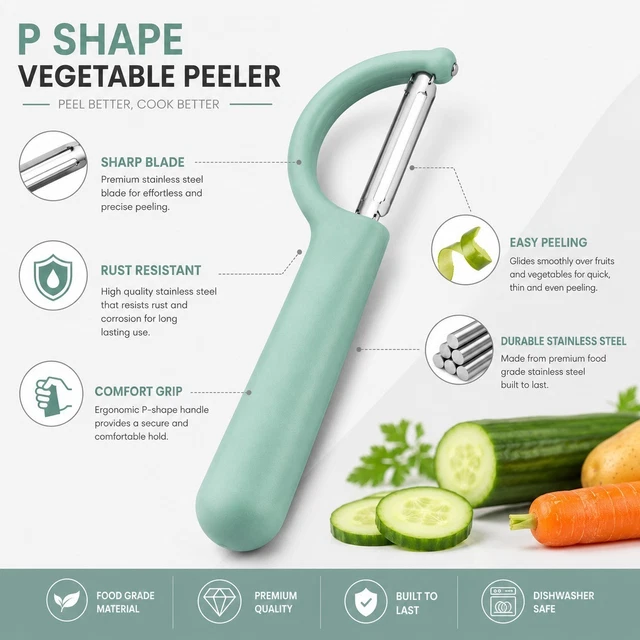 STAINLESS STEEL VEGETABLE Peeler Potato Carrot Fruit Scraper Kitchen ...