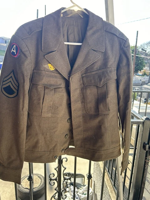ORIGINAL WW2 US Army Field Jacket Dress Jacket Size 38 With Patches £22 ...