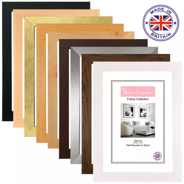 A1 A2 A3 A4 A5 Black Picture Frames Wood Effect White Photo Poster