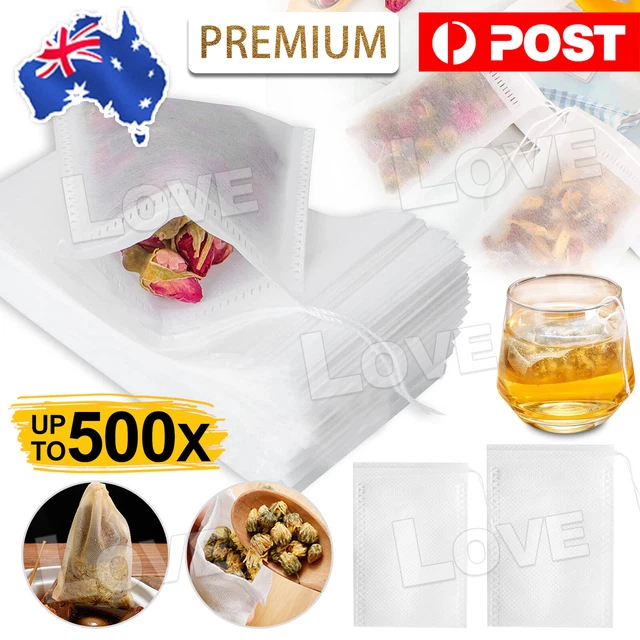 50/100/500X EMPTY TEABAGS String Heat Seal Filter Paper Herb Loose Tea ...