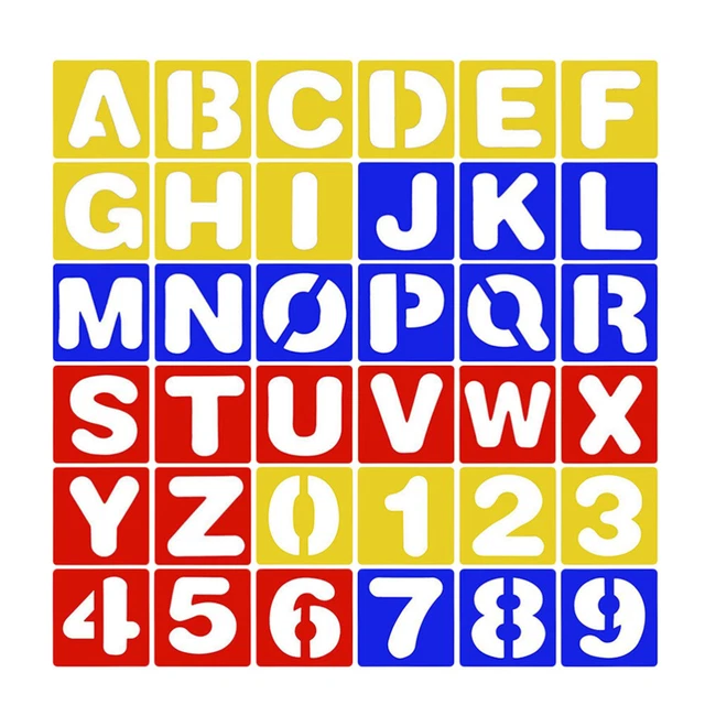 ALPHANUMERIC DRAWING TOOLS Alphabet Stencils Letter for Painting Child ...