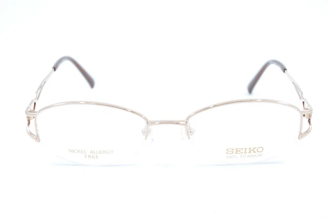 NEW AUTHENTIC SEIKO T0275 C78 Japan Gold Titanium Half Rim Eyeglasses ...