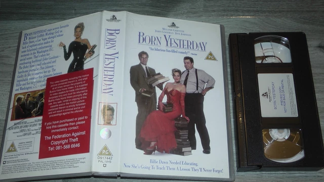 BORN YESTERDAY VHS Big Box Timecode Sample Dealer Rental TBC Cert ...