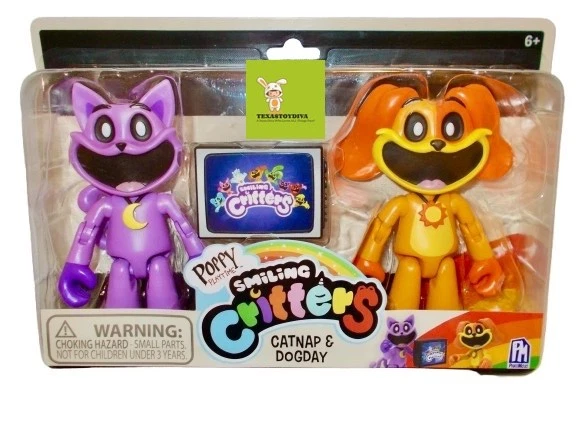 POPPY SMILING CRITTERS Catnap & Dogday Figure 2 Pack With TV Accessory ...
