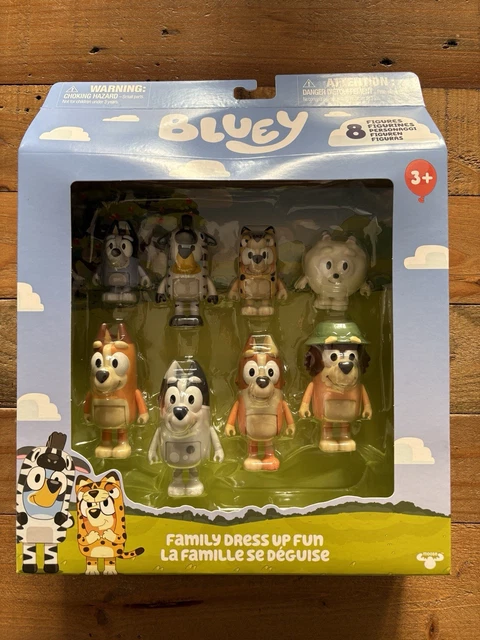 BLUEY FIGURES PACK Family Dress Up Aunt Trixie, Brandy, Pom Pom Figure ...