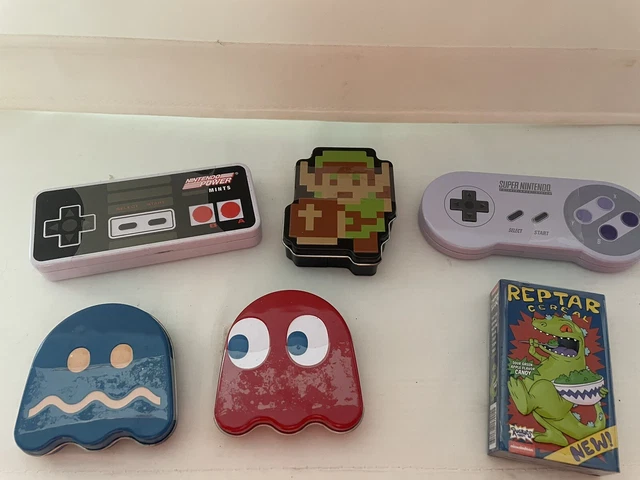 NINTENDO ZELDA NES Snes Pac-Man Rugrats Candy Tins Boston America New ...